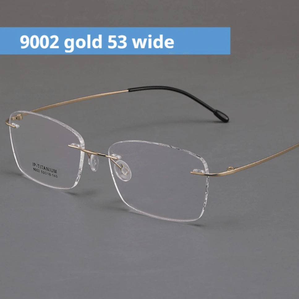 Frameless Pure Titanium Rimless Edged One-Piece Temple Women's Optical ...