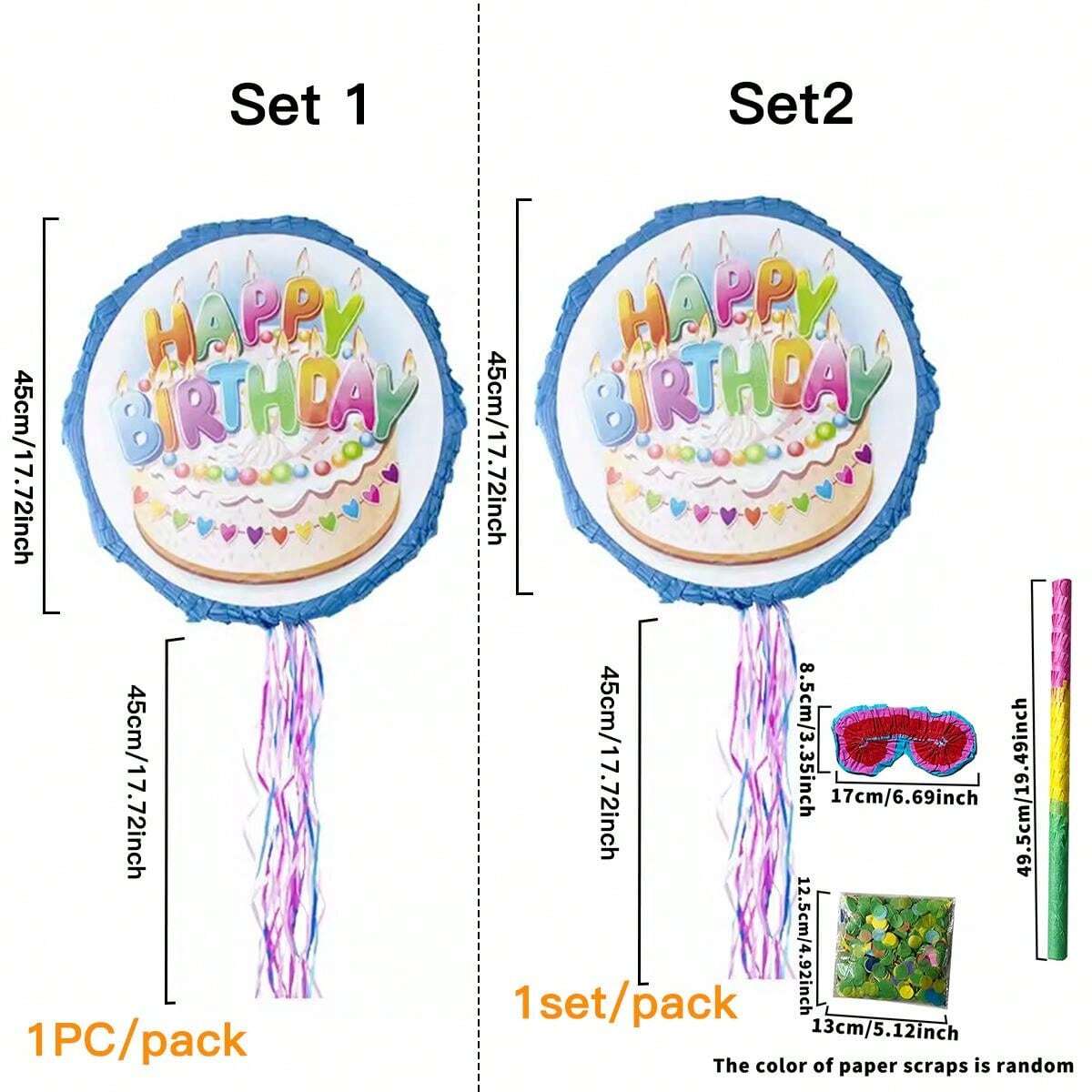 1pc Colorful Happy Birthday Pinata Made Of Paper, With Hanging String ...