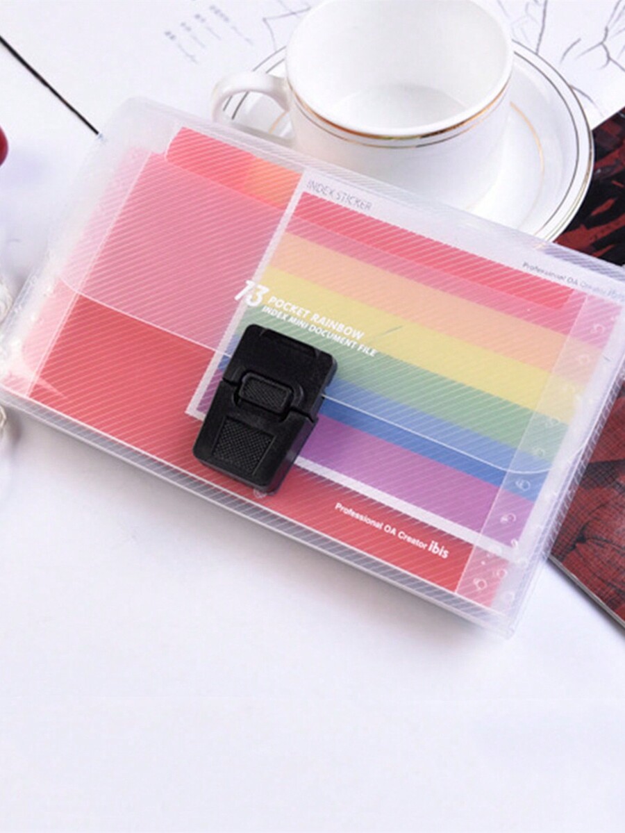 1 PC 13 Lattice Buckle Mini Rainbow Organ Bag Folder,Plastic Expandable ...