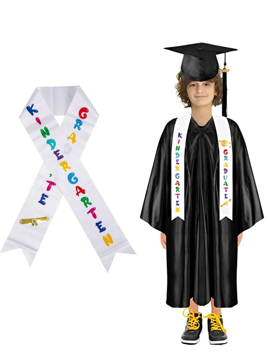 Graduation Season Children's Sash, Pre-School Graduation Printed Satin ...