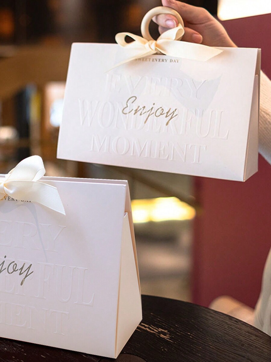 5pcs Gift Triangle Shaped Hand-Held Packaging Box, Creative Candy ...