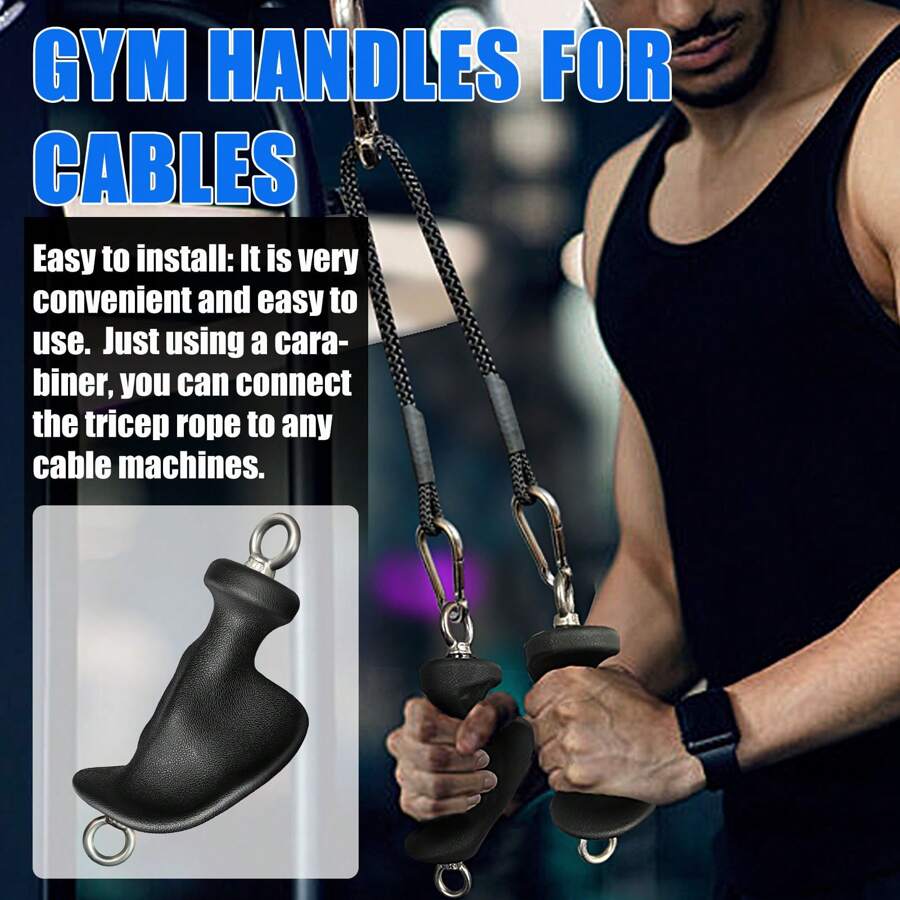 Ergonomic Tricep Rope Pulldown Attachments, Triceps Rope Cable ...