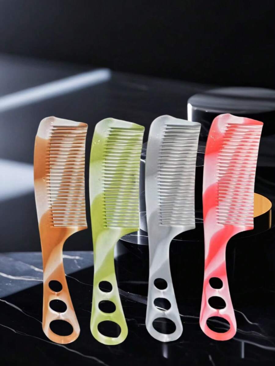 4pcs Durable Flat Comb Set In Four Colors With Portable Handle ...