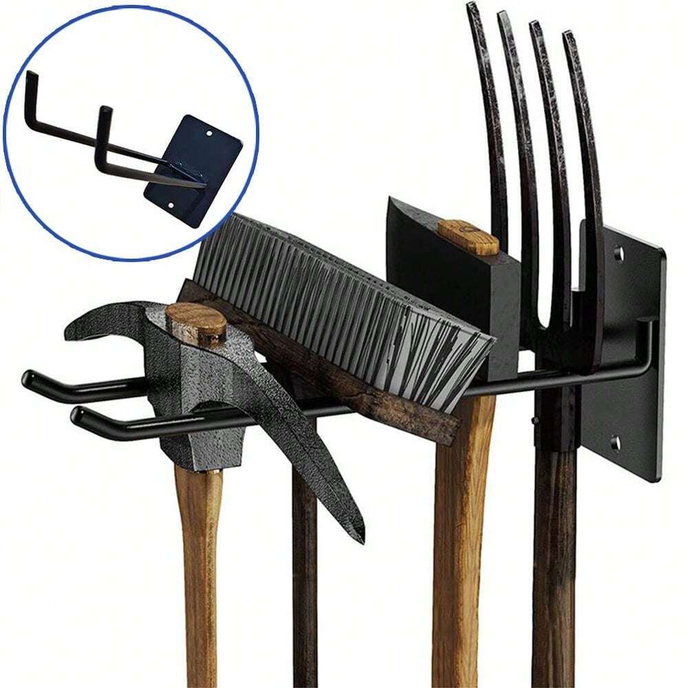 Iron Garden Tool Display Rack, Wall Mounted Storage Organizer For ...