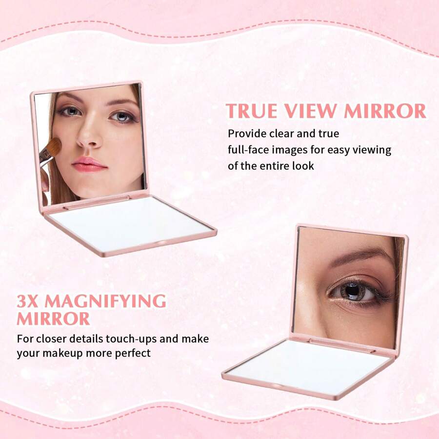 3pcs-Rose Compact Mirrors, Favorite Of Wedding & Party Guests, Rose ...