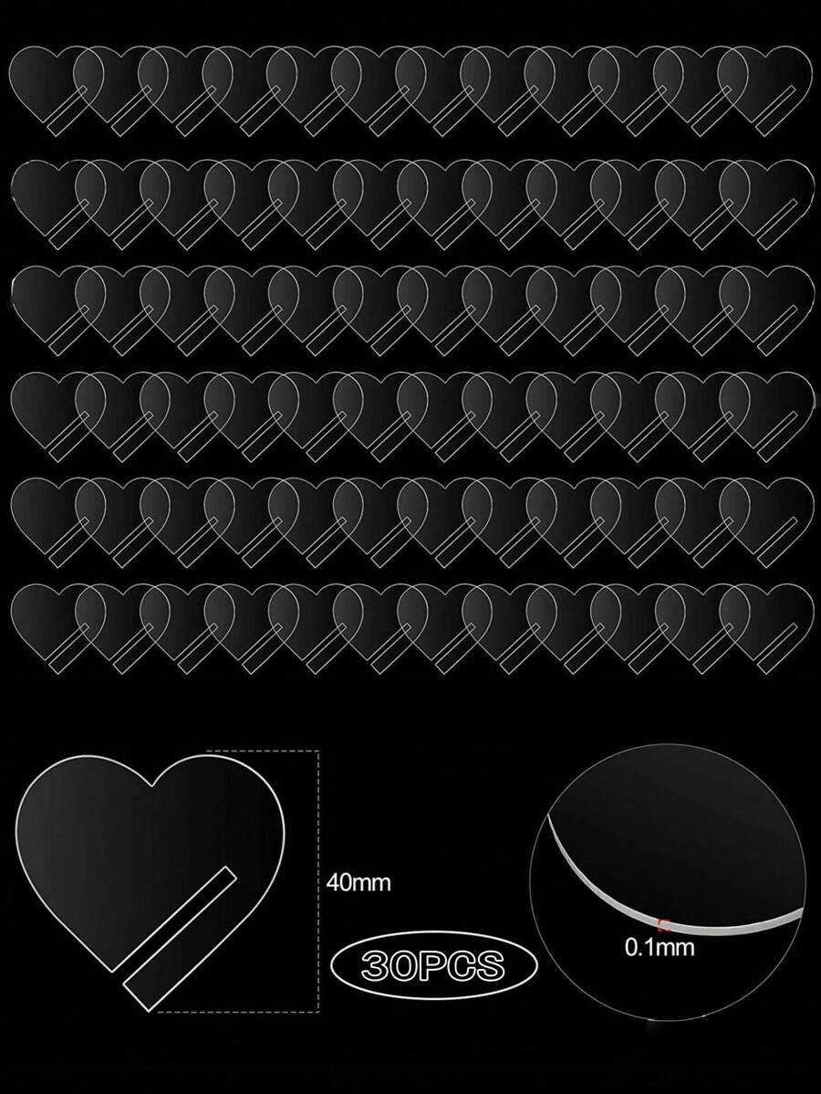30PCS Acrylic Heart Drink Labels, Party Drink Labels Heart, Acrylic ...