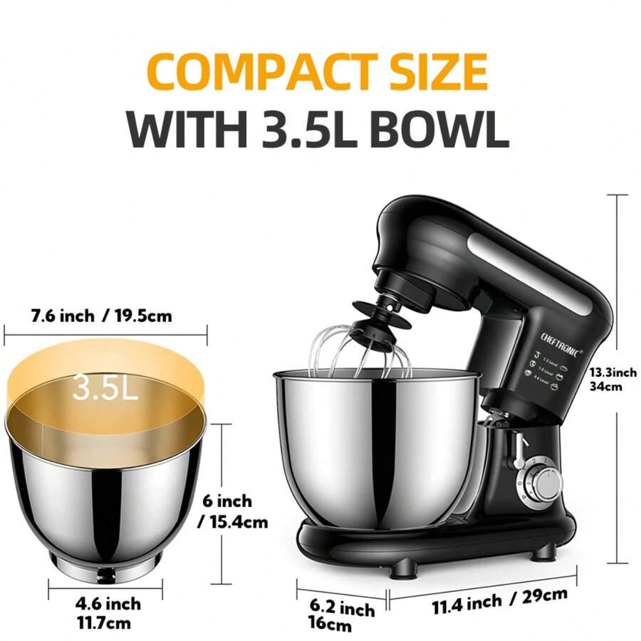 CHEFTRONIC 1000W 6 Speed Stand Mixer, Electric Household Stand Mixer ...