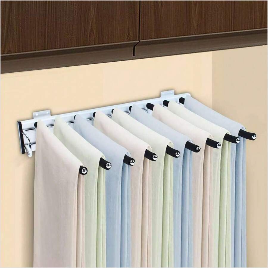 Pull Out Trouser Rack Closet Pants Hanger Slide Out Pants Storage ...