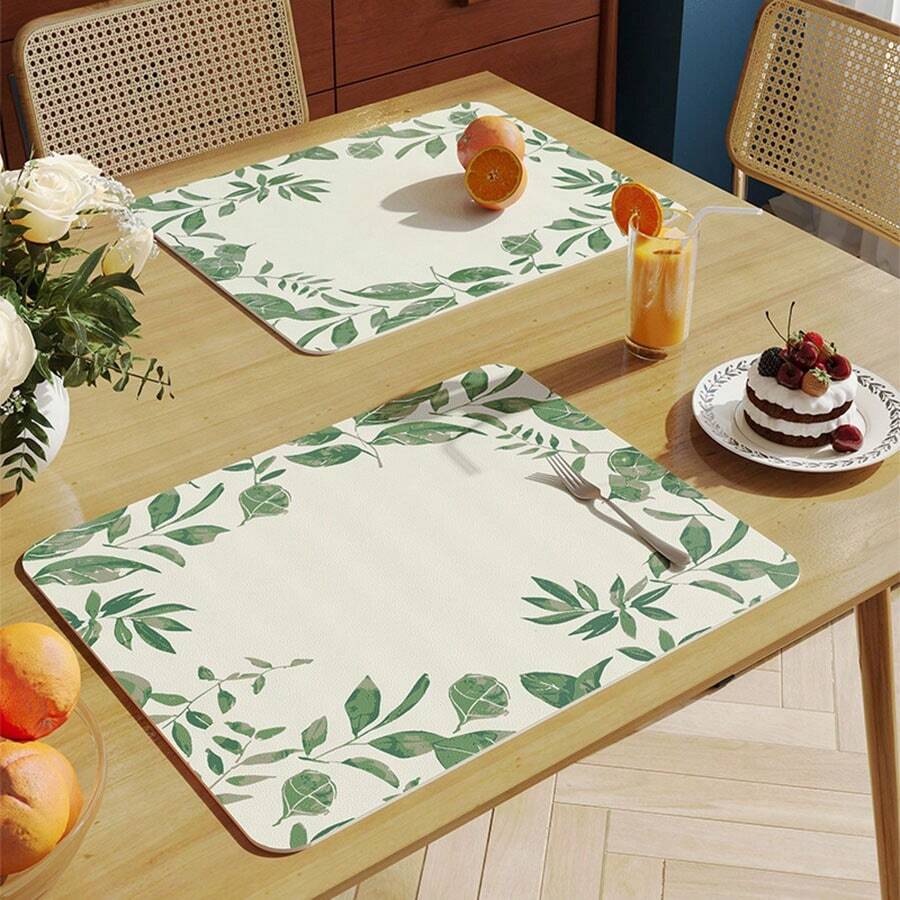 1pc, Summer Green Round/Square Placemat, Kitchen Placemat, Anti ...