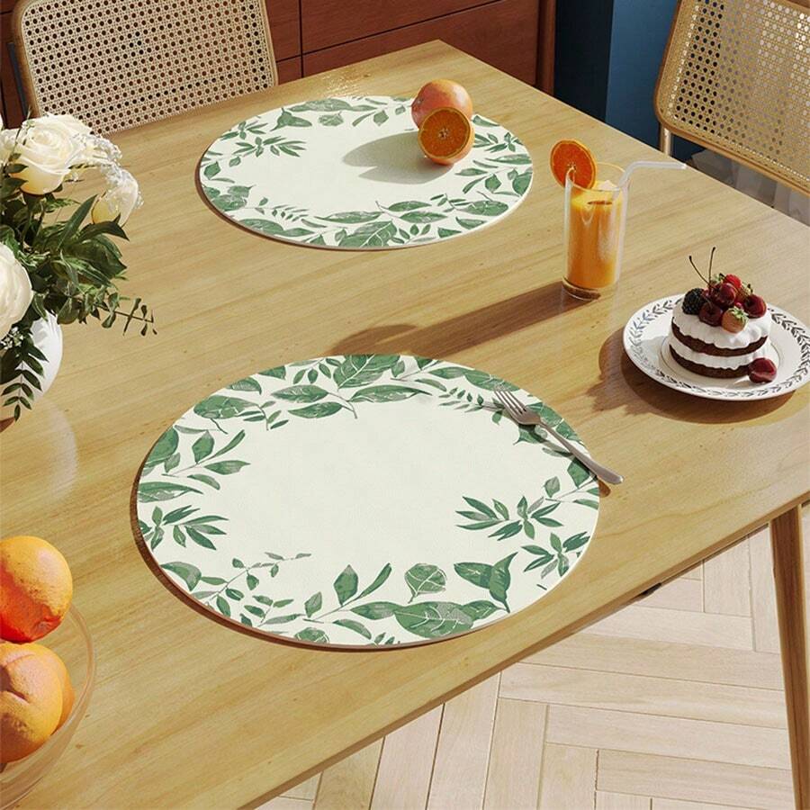 1pc, Summer Green Round/Square Placemat, Kitchen Placemat, Anti ...