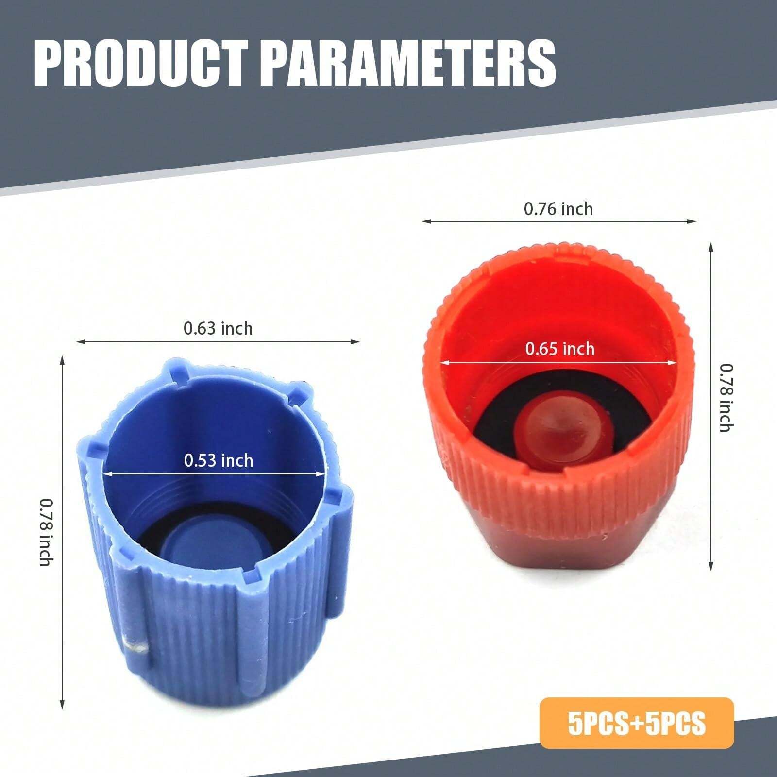 2 PCS Car Low Side High Side Air Conditioning Cover Kit, ABS Plastic ...