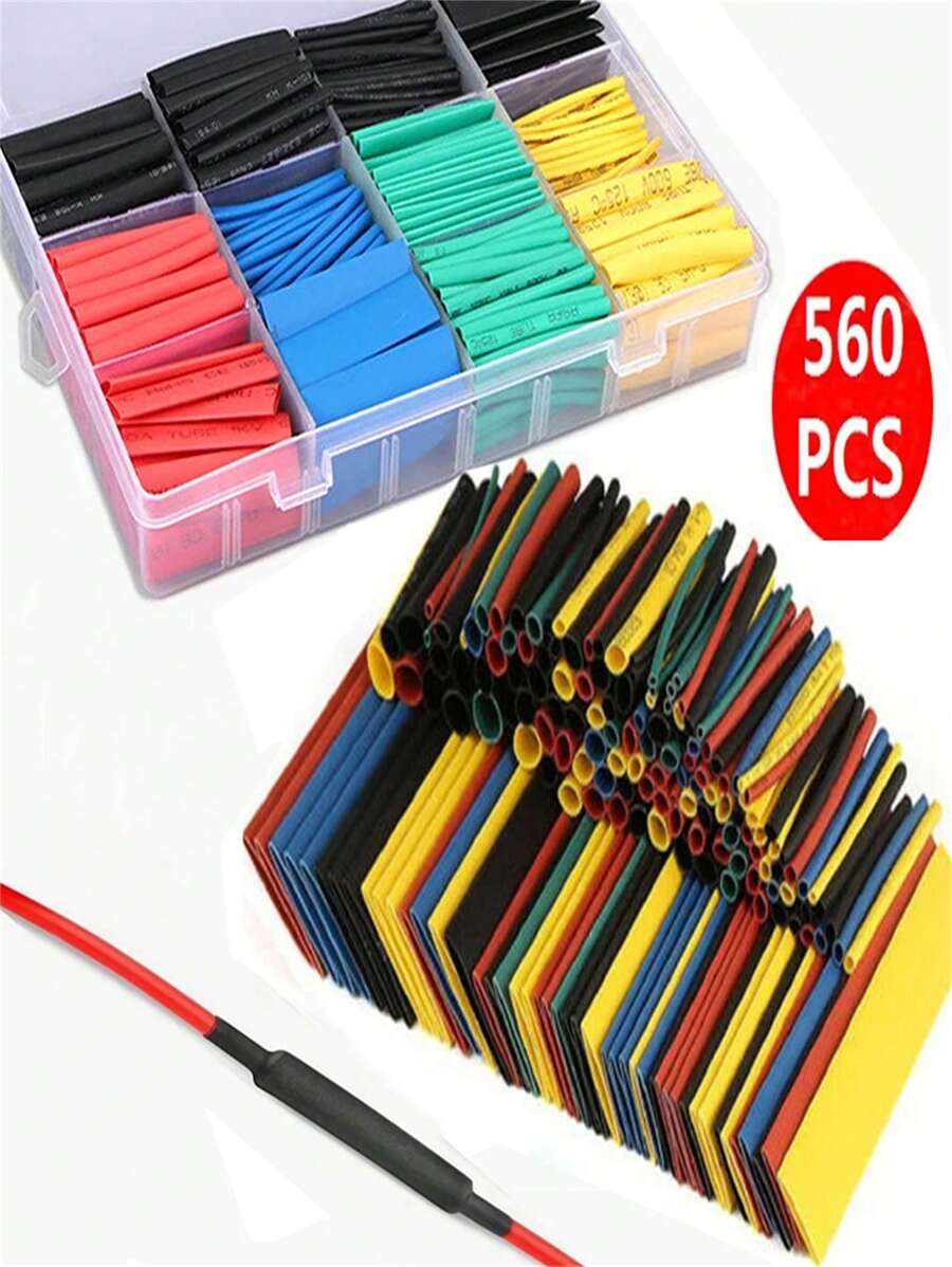 127/530pcs Polyolefin Heat Shrink Tubing Set 2:1 Shrink Ratio For Wires ...