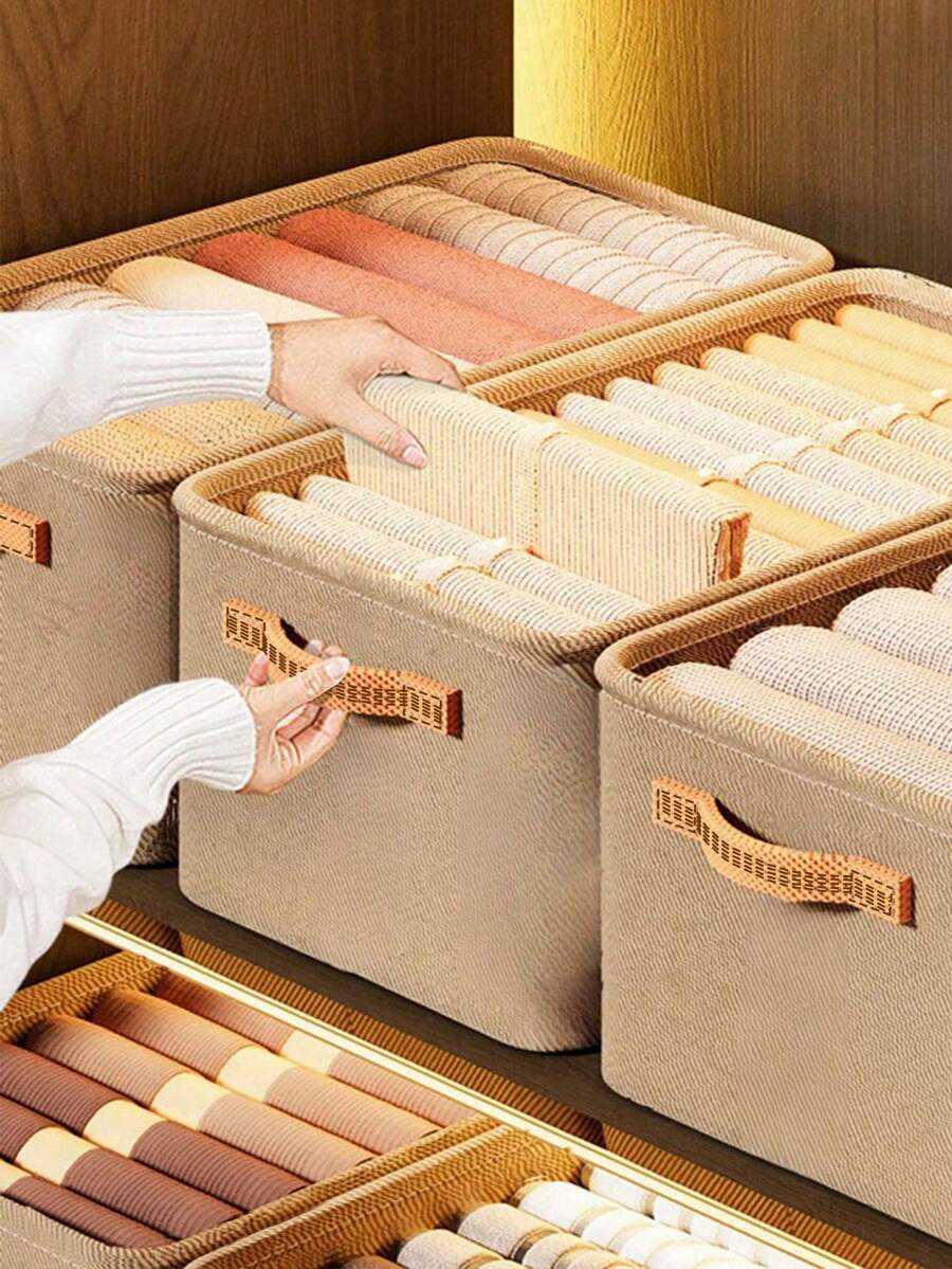 1pc,Storage Box Thickened Fabric Storage Basket Clothes And Trousers ...