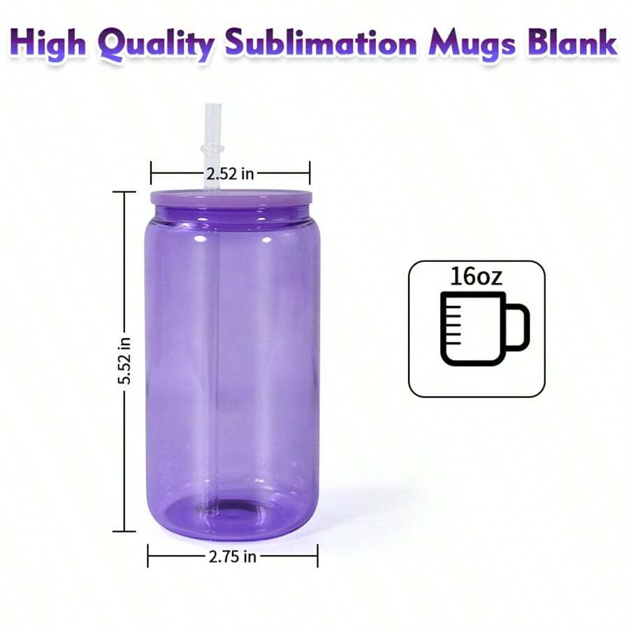 50 Pack Sublimation 16oz Colored Glass Cup Multicolors Jelly Cup ...