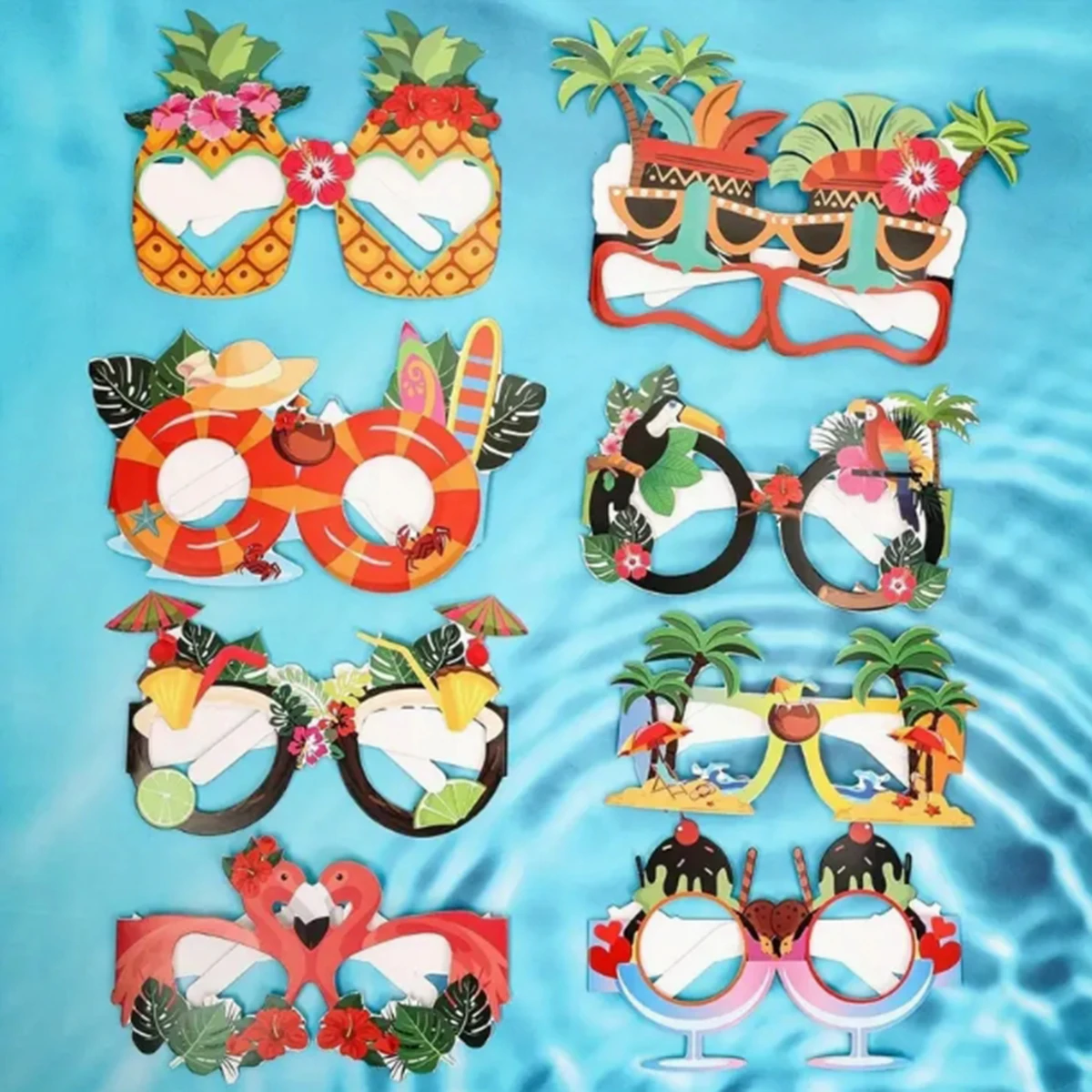 16pcs Luau Party Favors, Hawaiian Party Decorations Paper Glasses ...