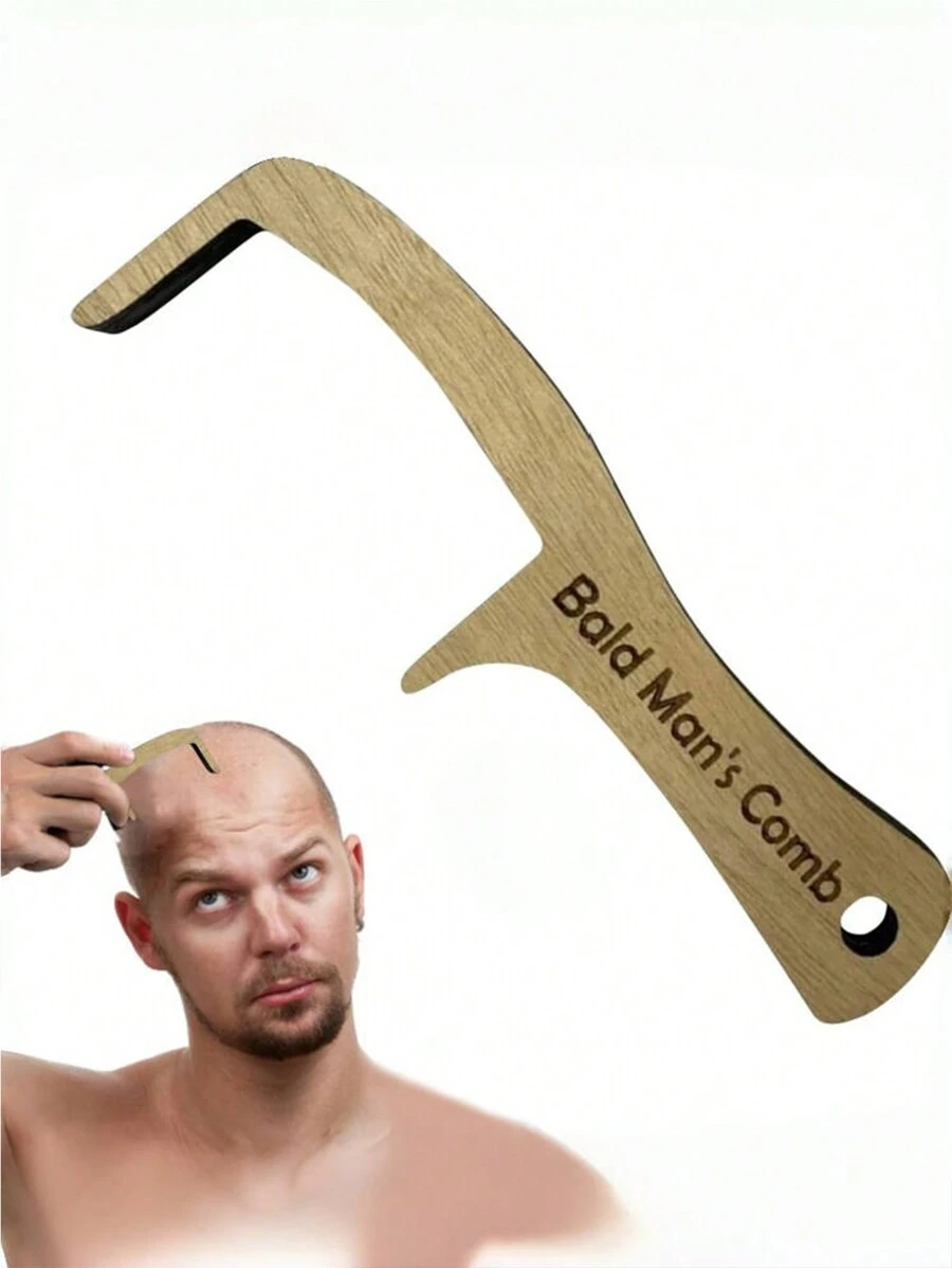 Bald Man Brush | Funny Wooden Hairless Toothless Comb,Wooden No Bristle ...