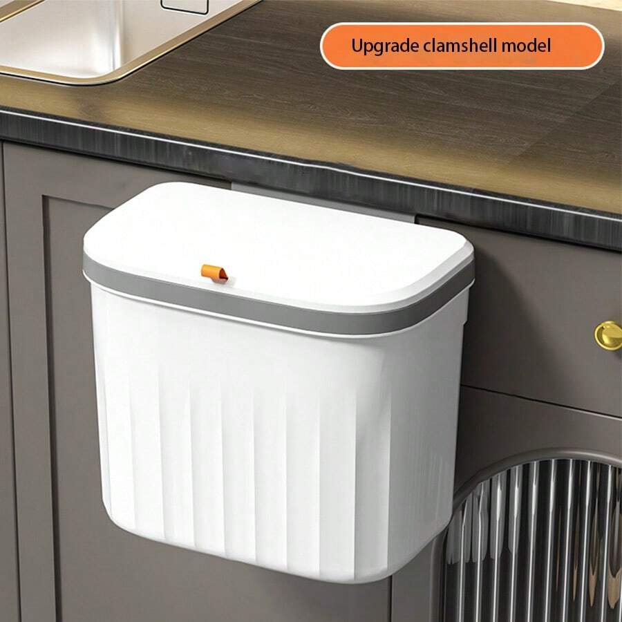 1pc Kitchen Garbage Can, Food Waste Storage Container, With Lid Hanging ...