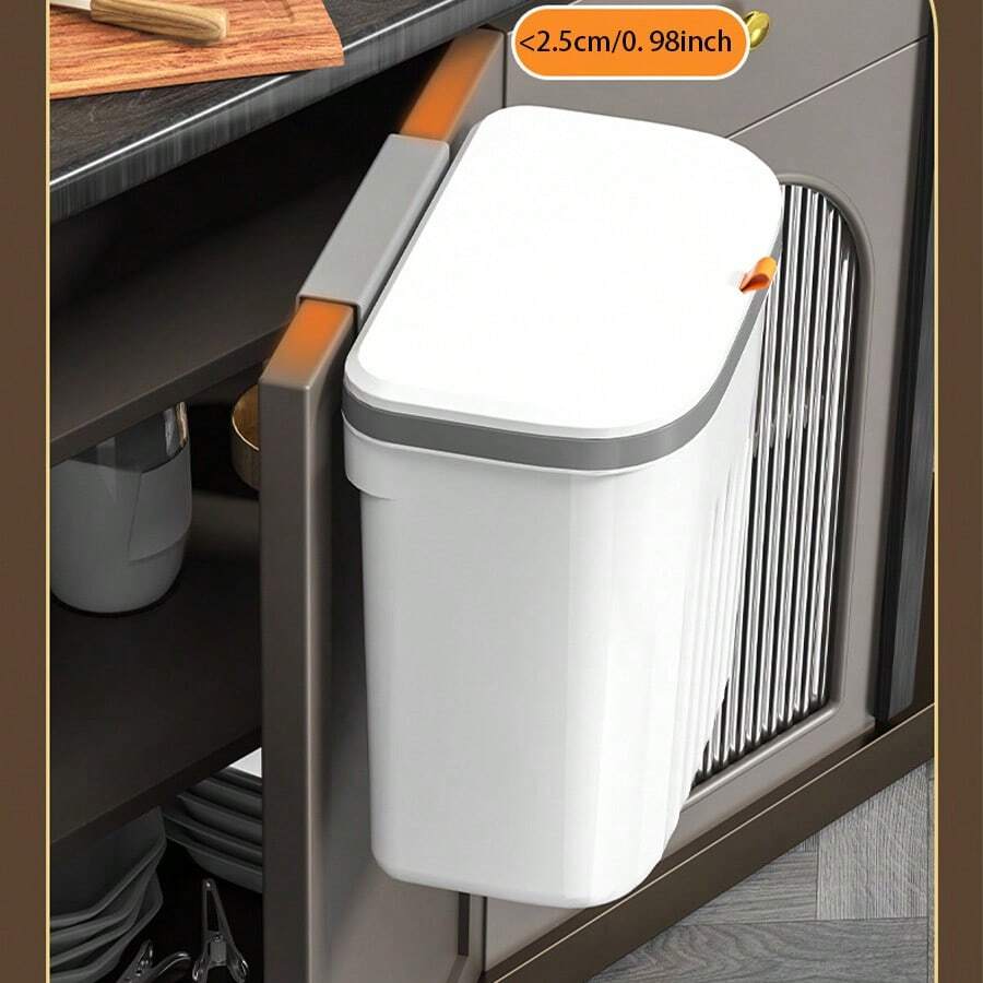 1pc Kitchen Garbage Can, Food Waste Storage Container, With Lid Hanging ...