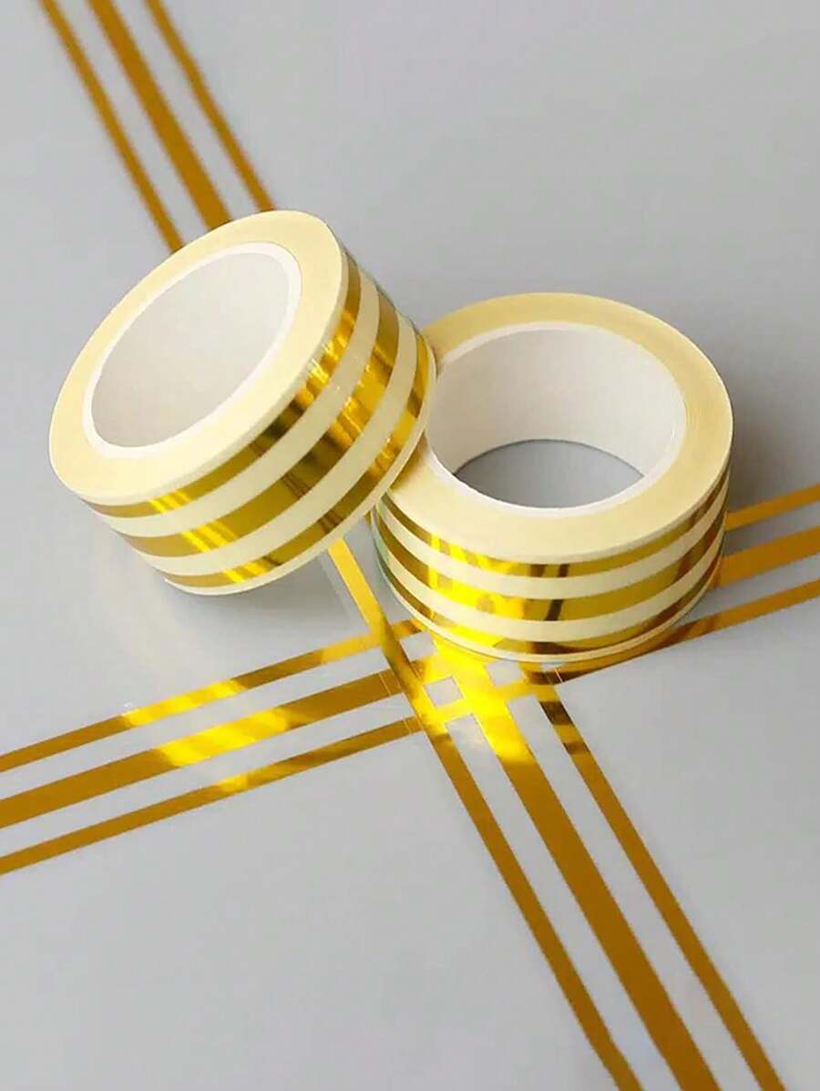 1 rollo de 2.5cm x 500cm, cinta adhesiva de color dorado para lechada ...