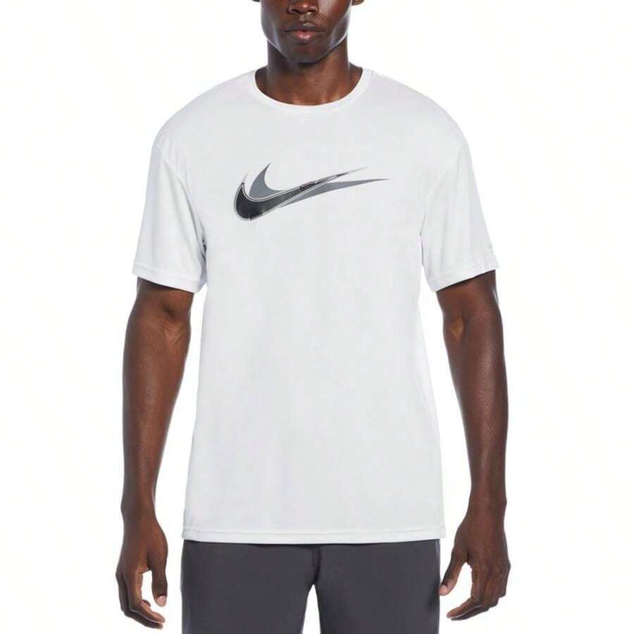 Nike Men's Stacked Swoosh Printed Hydroguard Rash Guard | SHEIN USA