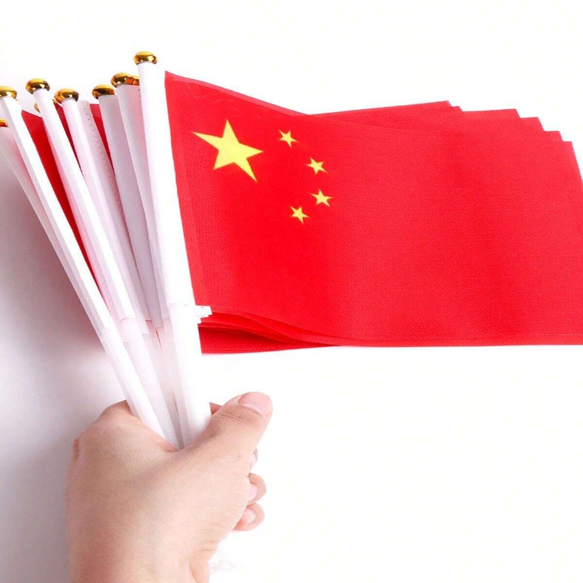 10pcs 20pcs Chinese National Flag Five-Star Red Flag Hand-Waved Flag ...