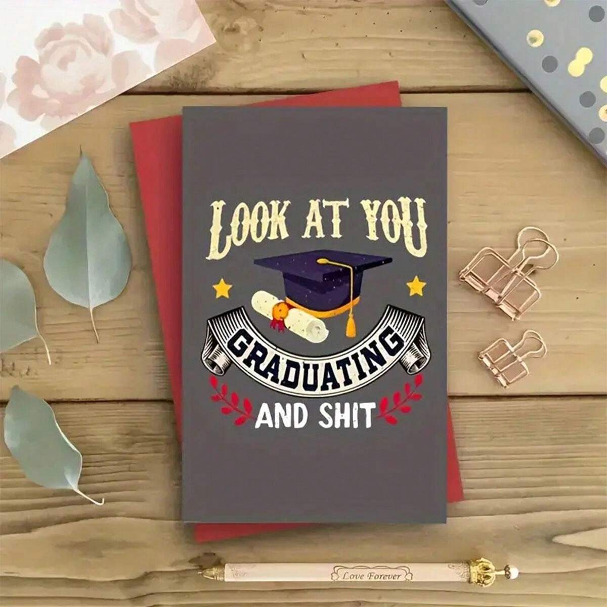 1pc Fun Personalized Graduation Congratulation Card With Envelope ...