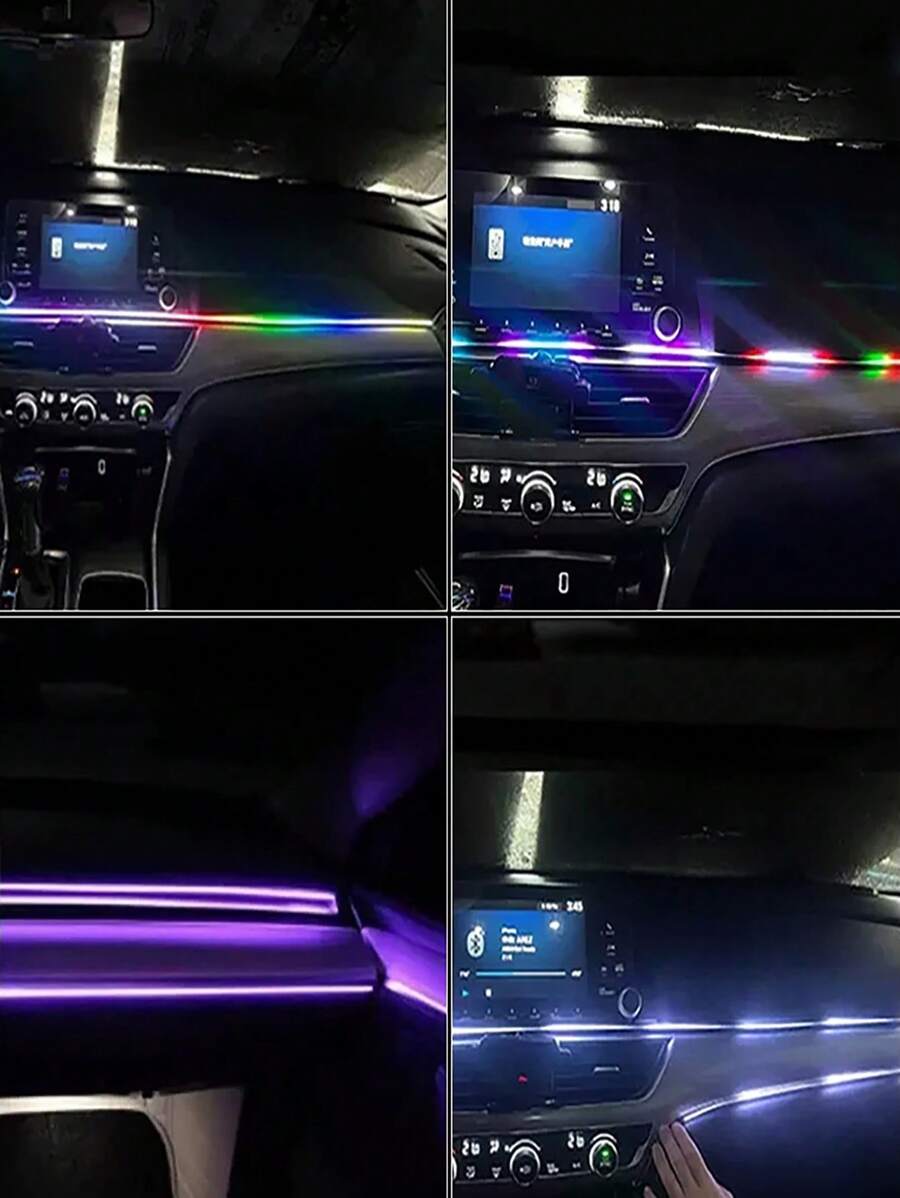 Color USB LED Ambient Light Acrylic Strips Dashboard Light RGB Car ...