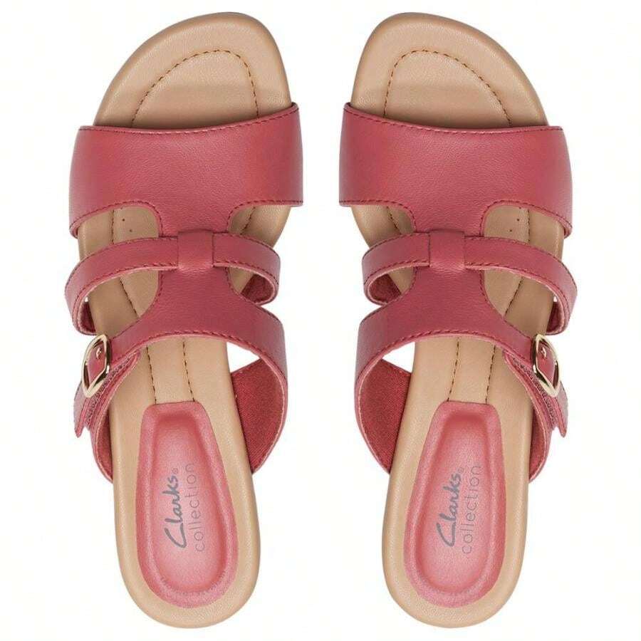 Clarks Women's Desirae Palm Triple-Strap Open-Back Sandals | SHEIN USA