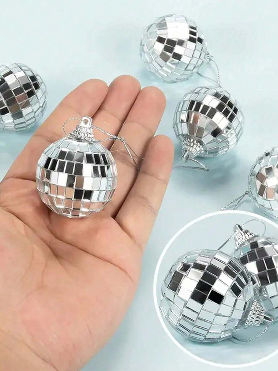 Mirror Disco Ball, Glass Reflective Hanging Decorative Ball, Birthday ...