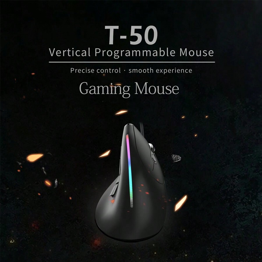Wired Gaming Mouse RGB Vertical Ergonomic Mice 9 Button Programmable ...