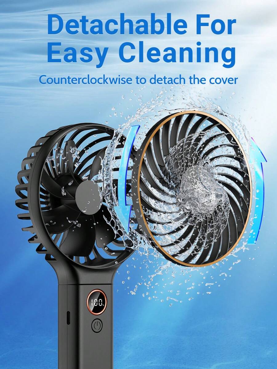 Handheld Fan Portable Fan, 6-Speed Fan, LED Display Screen, Personal ...