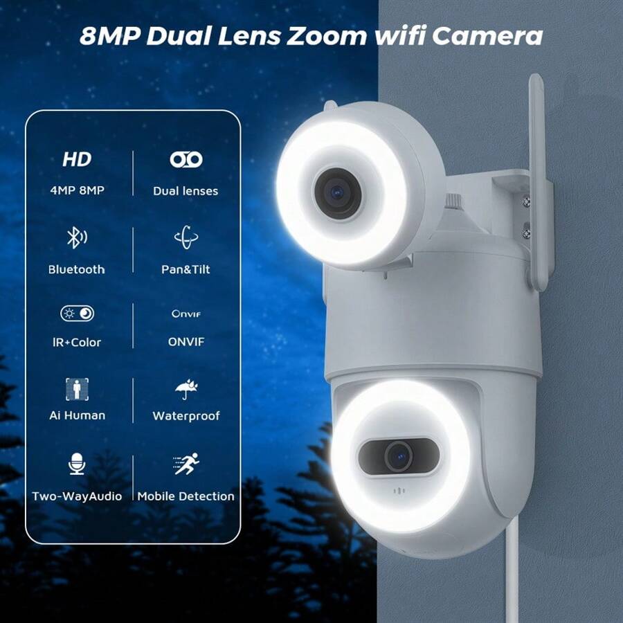 Câmera de Monitoramento CCTV IP Exterior à Prova d' Água IP66 4K 8MP ...