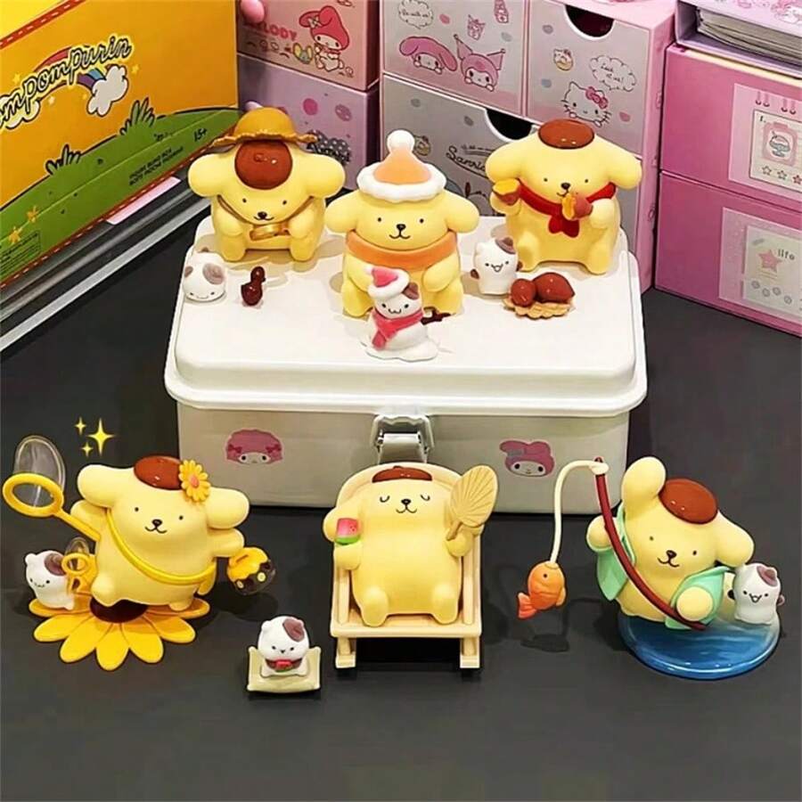 Miniso Sanrio Characters Pompompurin Four Seasons Blind Box Ornament ...