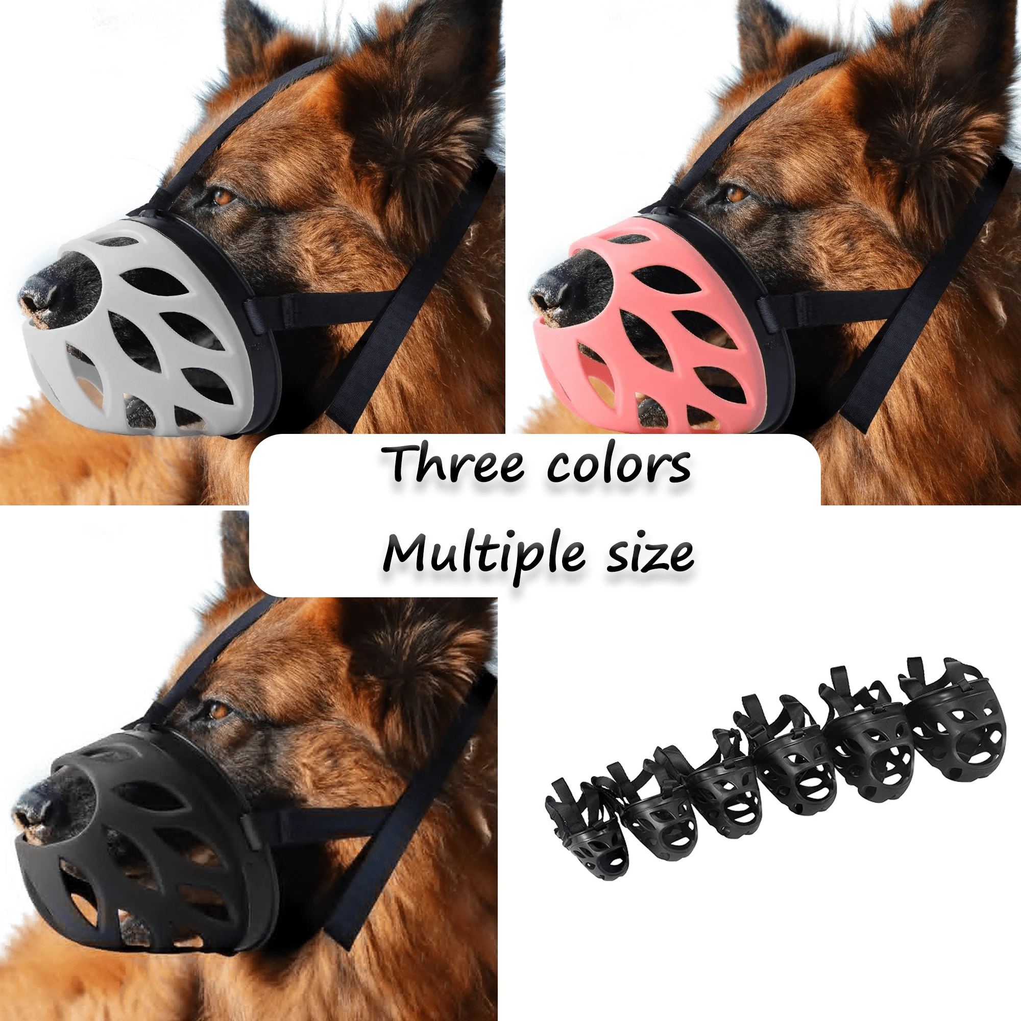 Pet Supplies Dog Muzzle, Breathable Silicone Basket Muzzle, Adjustable ...