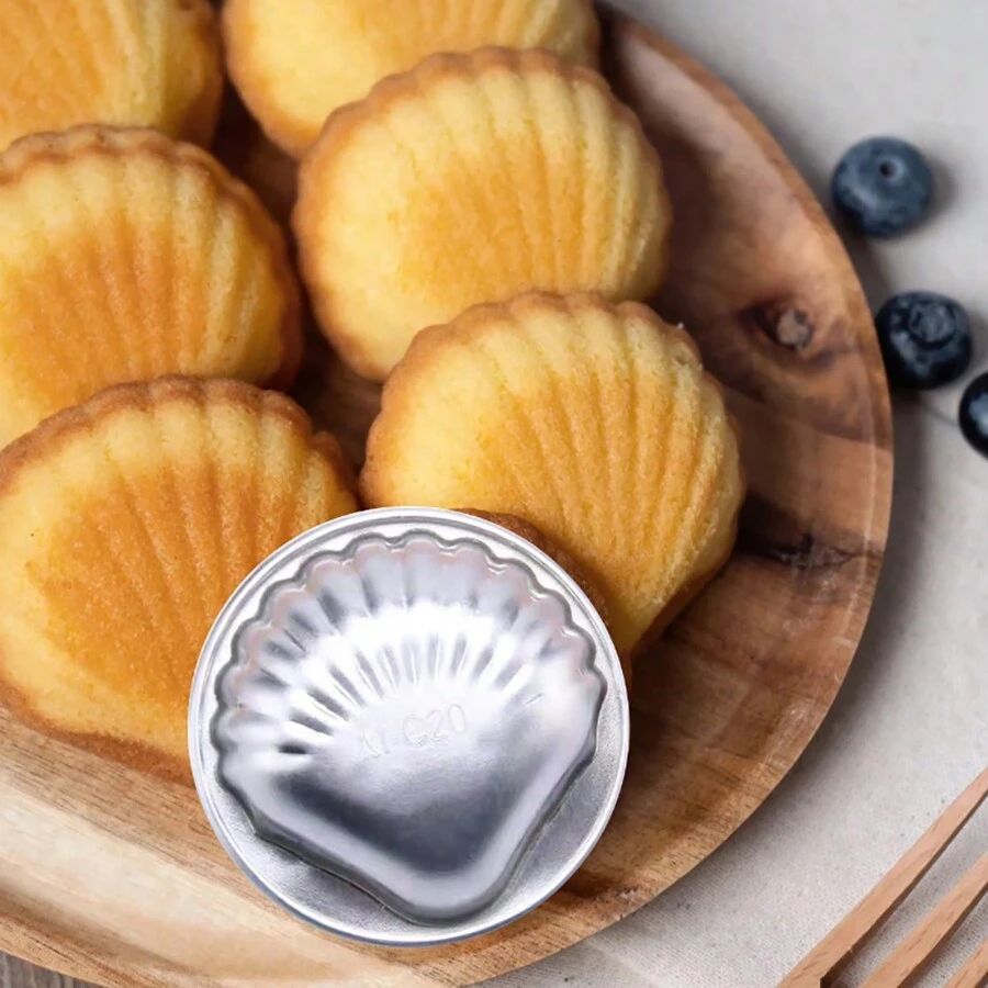 6pcs Mini Nonstick Coating Madeleine Molds Silvery Color Baking Cake ...