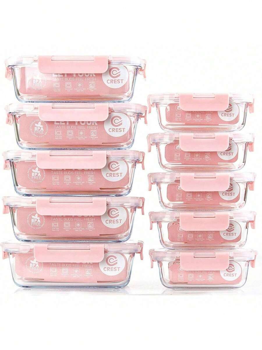 [10 Pack] Glass Meal Prep Containers, Food Storage Containers With Lids ...