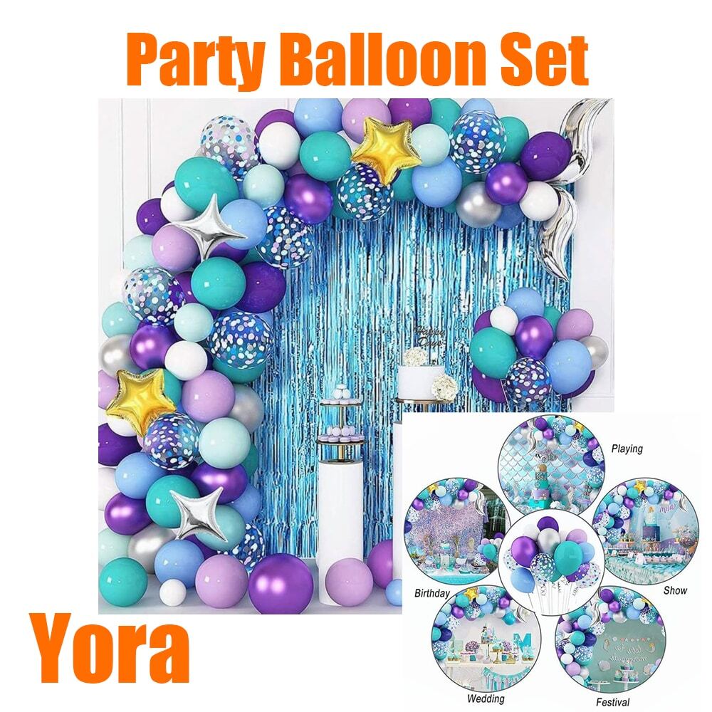 Fish Tail Theme Balloon Garland Latex Balloon Arch Kit Set For Birthday ...