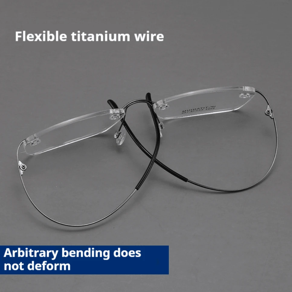 Frameless Pure Titanium Rimless One-Piece Cut-Edged Glasses Frame For ...