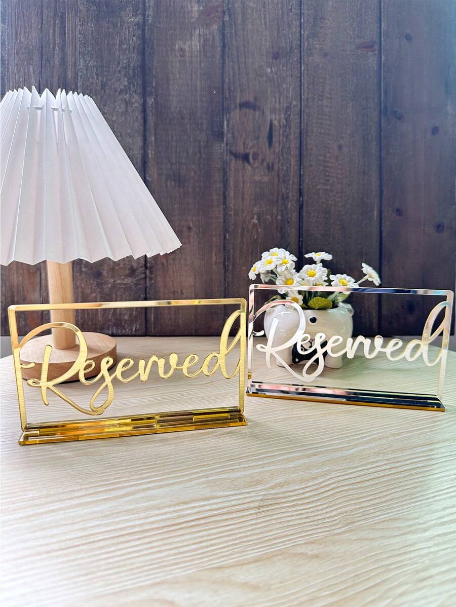 1pc Acrylic Reserved Table Sign Wedding Signboard, Restaurant Seat ...