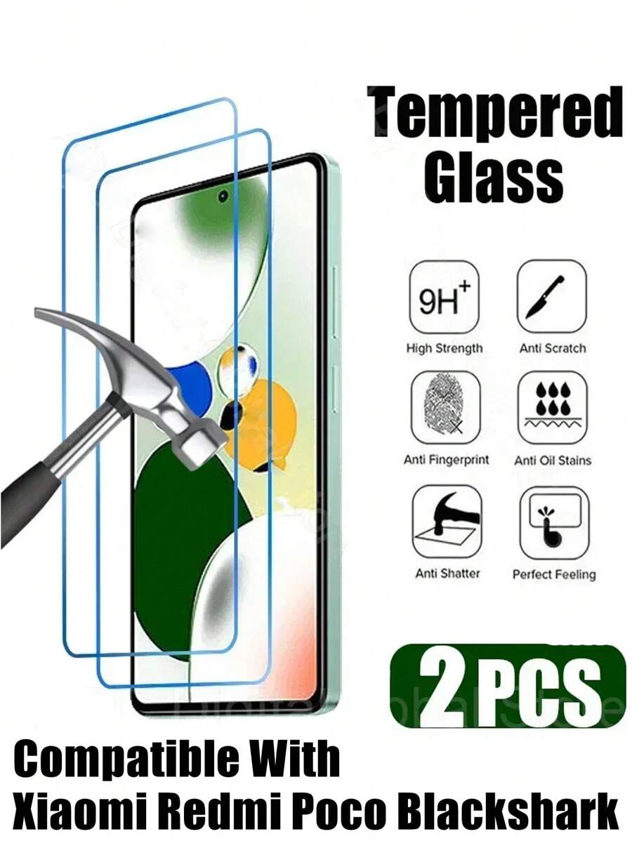 2PCS Tempered Glass Compatible With Redmi A3 A2 A1 PLUS 13R 13C 12 12C 11prime 10prime 10power ...