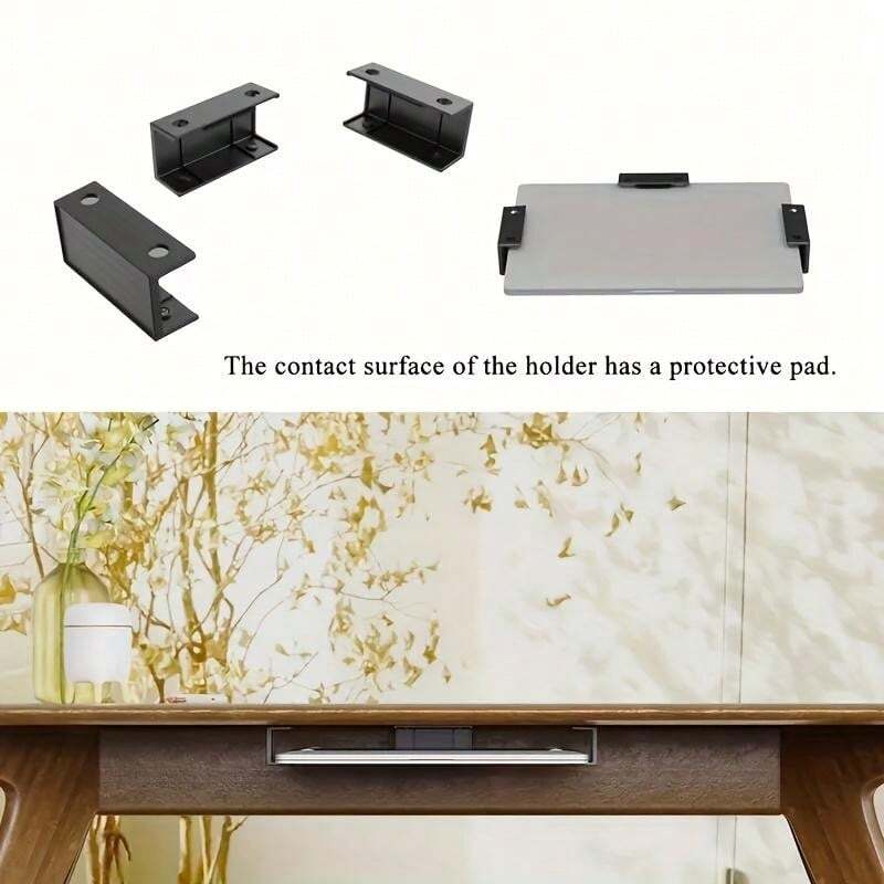 3pcs Set Under Desk Laptop Stand With Adhesive Or Screw Fixing, Under ...