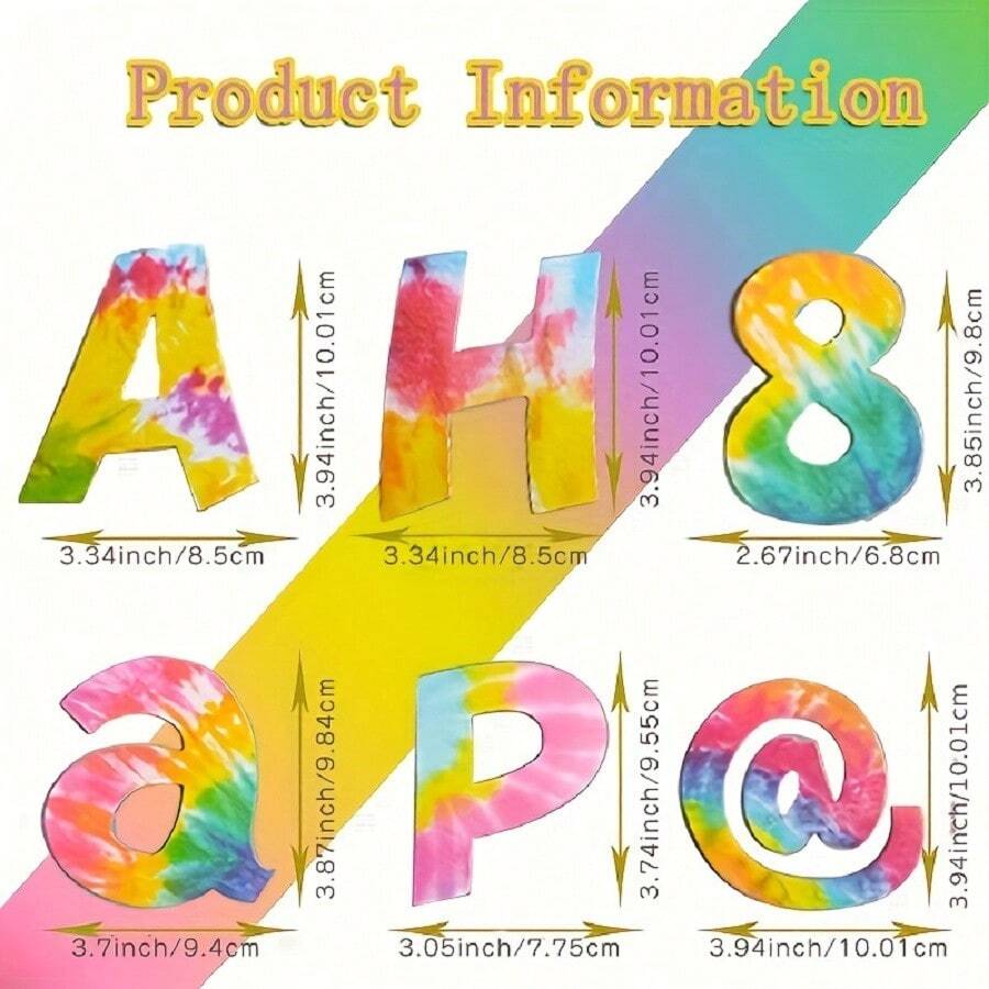 216pcs Tie-Dye Themed Bulletin Board Cardstock Letters Posters ...