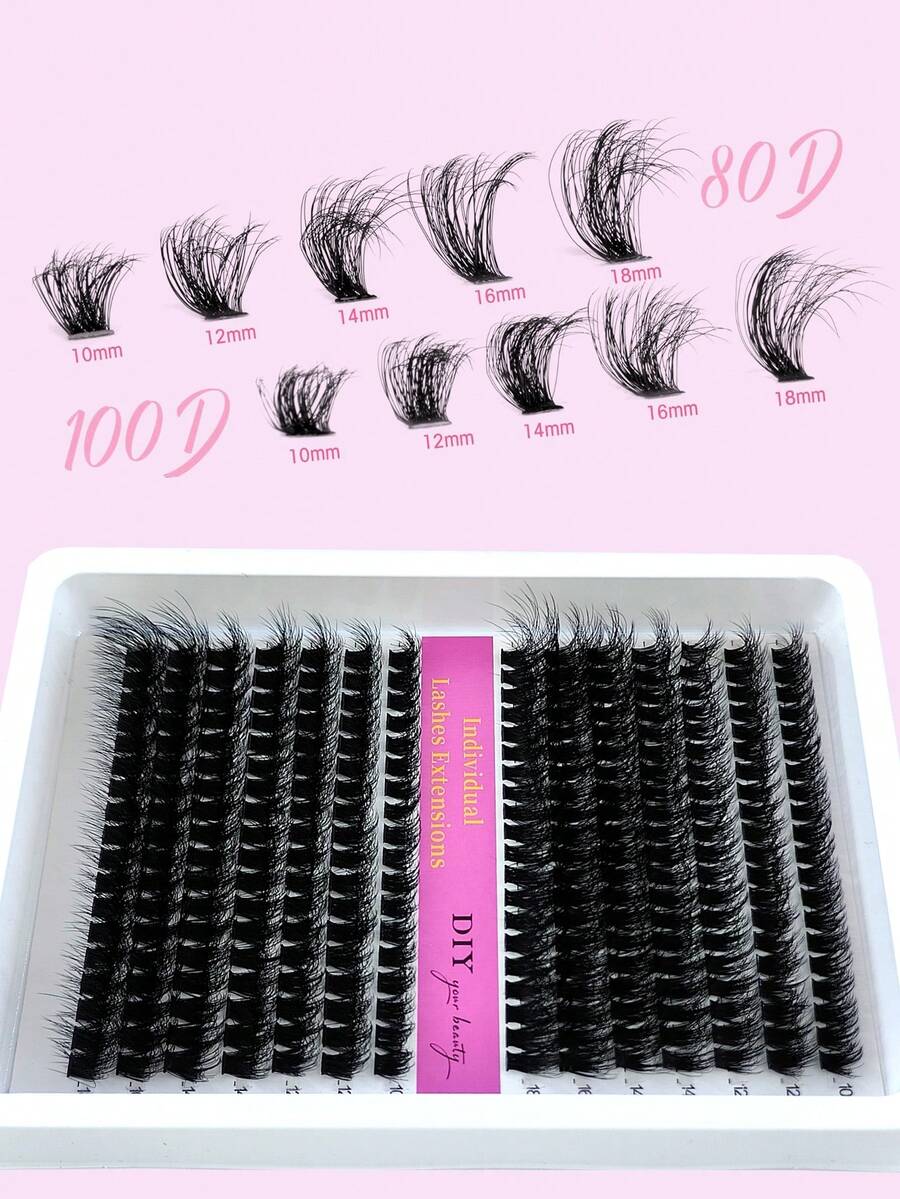 280 Fans DIY Lash Extension 10-18mm Mixed Tray 60D+80D 80D+100D 2 ...