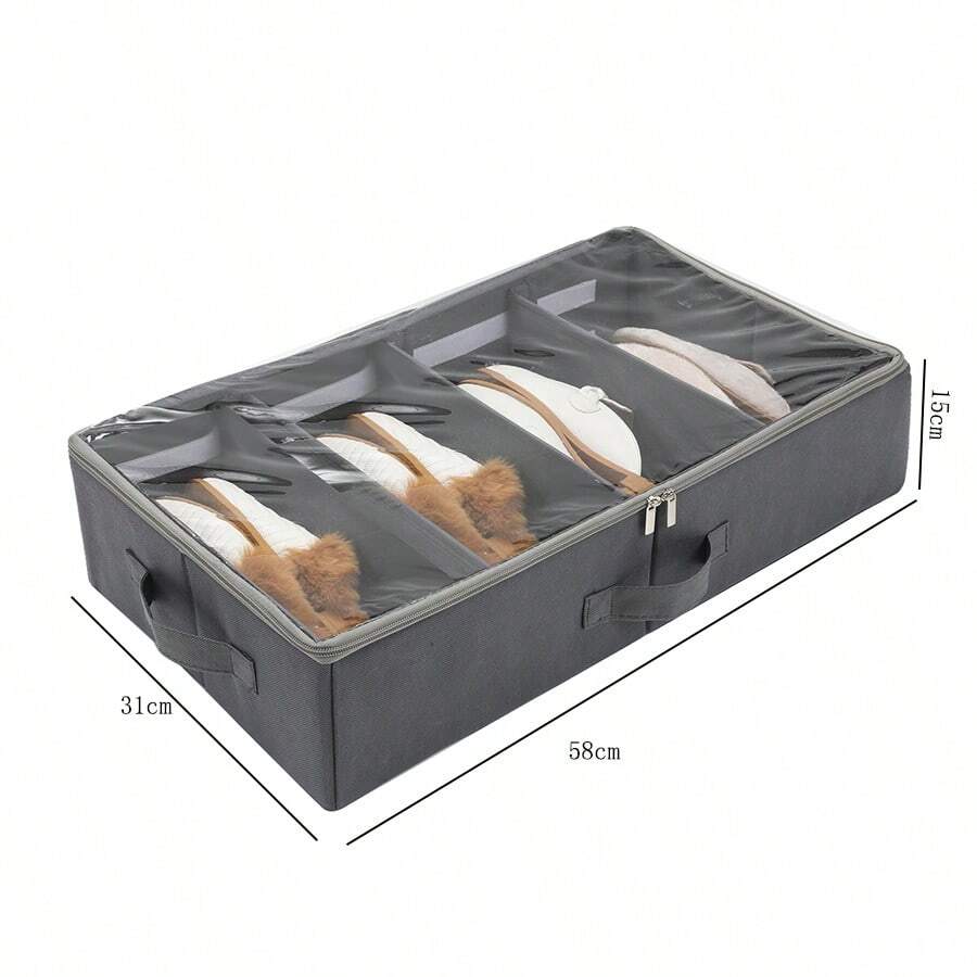 Sturdy Handle Under Bed Shoe Clothes Storage Box, Foldable Fabric ...