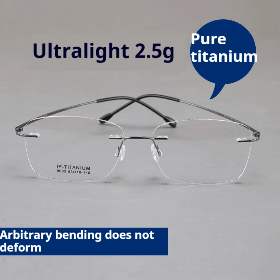 Frameless Pure Titanium Rimless One-Piece Cut-Edged Glasses Frame For ...