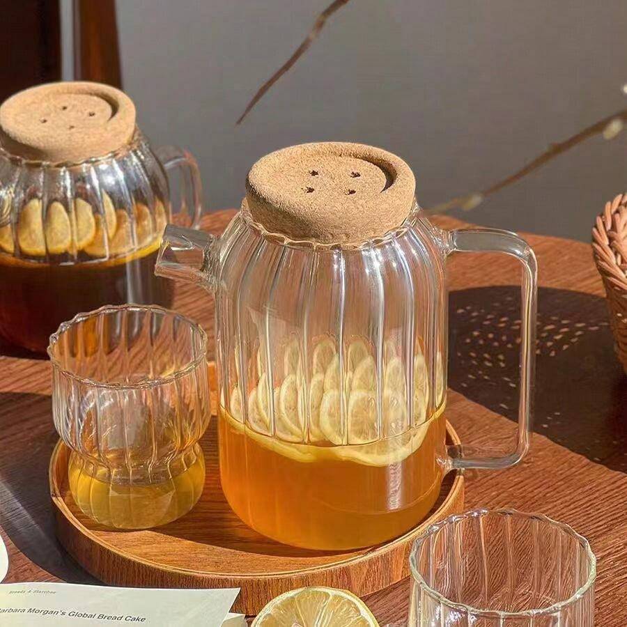 Caraffa d'acqua in vetro martellato con coperchio, adatto per ...