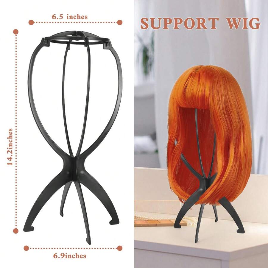 4pcs Wig Stand Collapsible Wig Holder For Multiple Wigs Durable Plastic ...