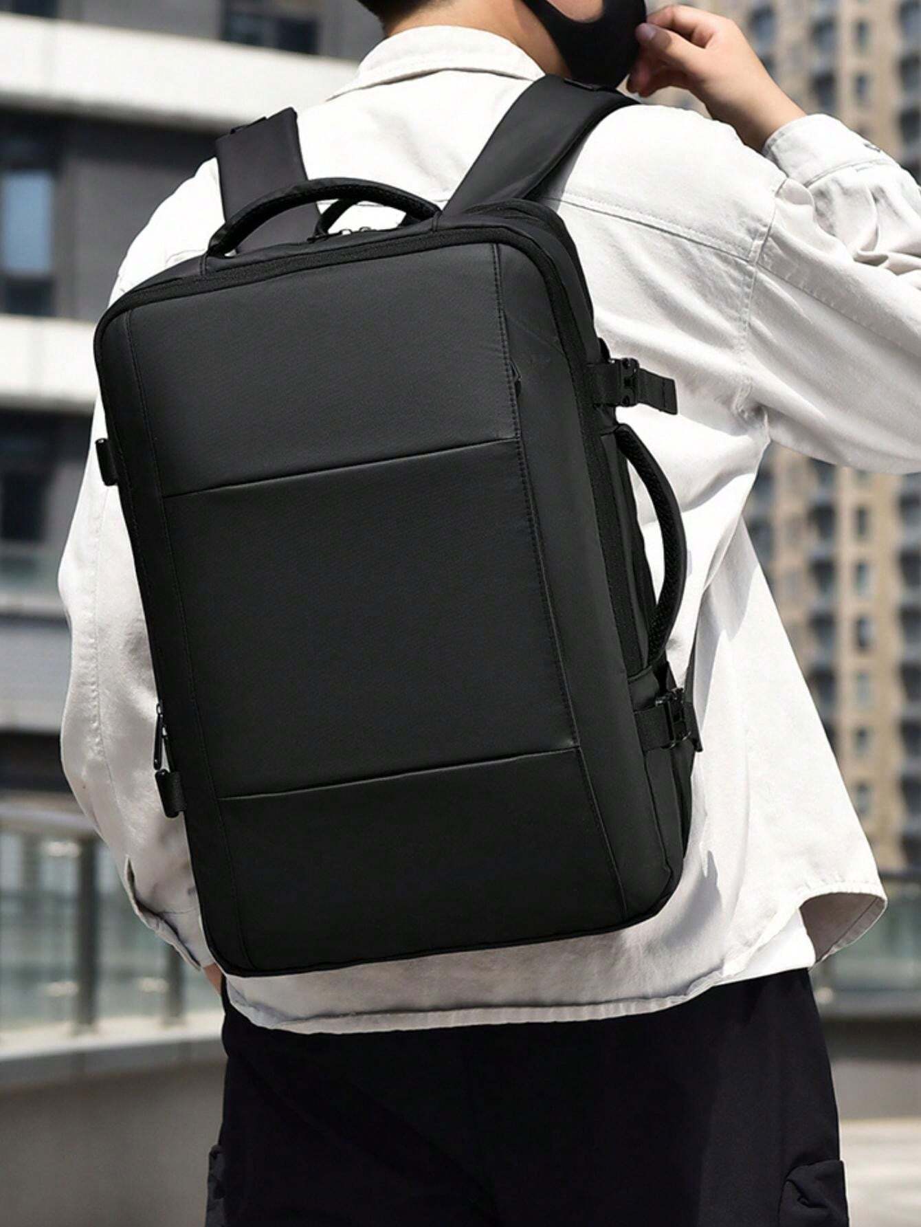 1pc Unisex Dual Backpack With Shoe Compartment And Laptop Compartment ...