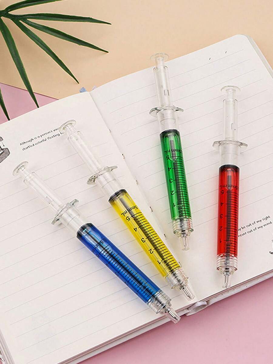 Syringe Shaped Plastic Ballpoint Pen, Creative Needle Tube Design ...