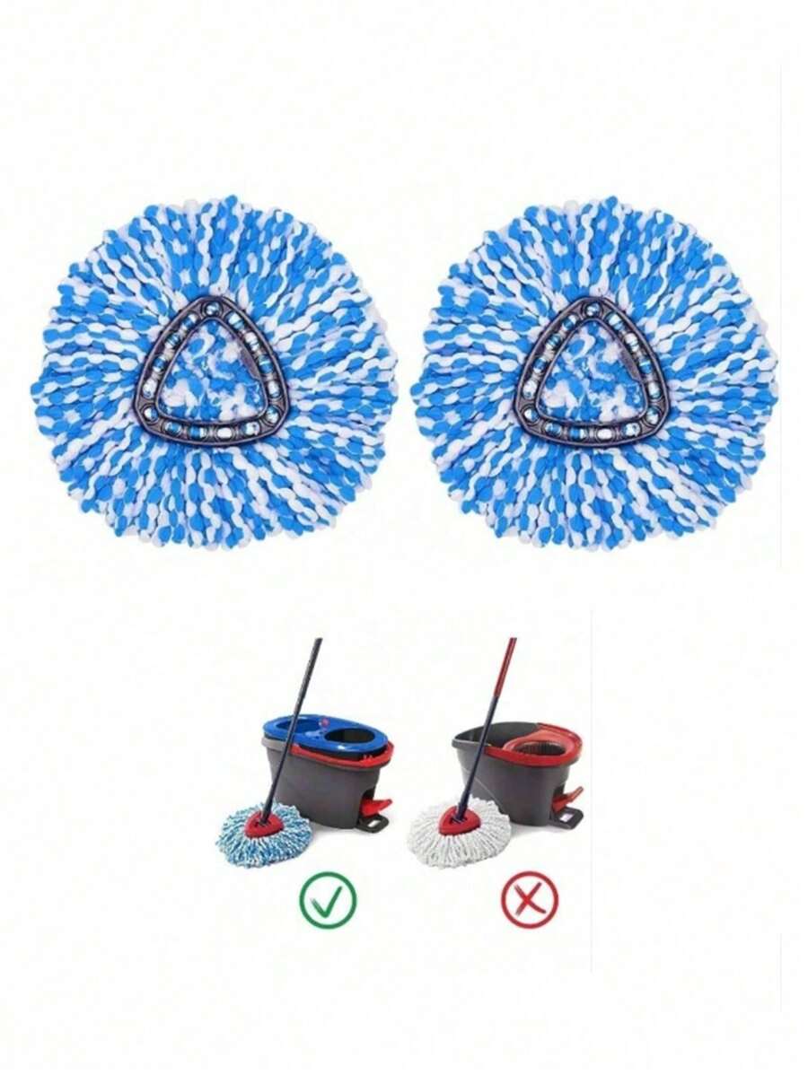 Mop Head Spin Mop Refills Blue For Ocedar 2 System Triangle Mop-Head ...